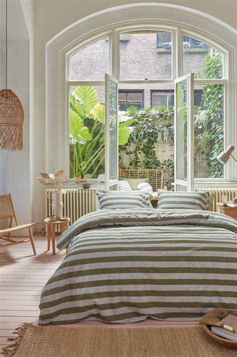 Vtwonen Bold Stripe Dekbedovertrek Groen Vennotex