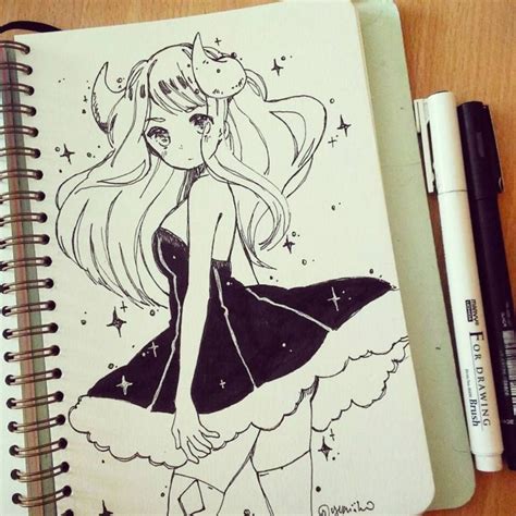 Рисунки аниме для срисовки маркерами 70 фото