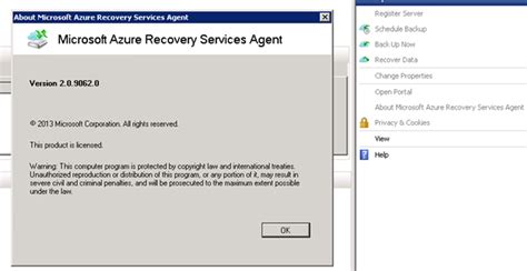 Microsoft Azure Recovery Servis Agent Için Güncelleme Azure Backup