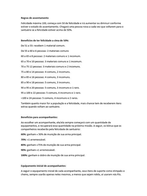 Regras Assentamento Fallout Rpg Pdf