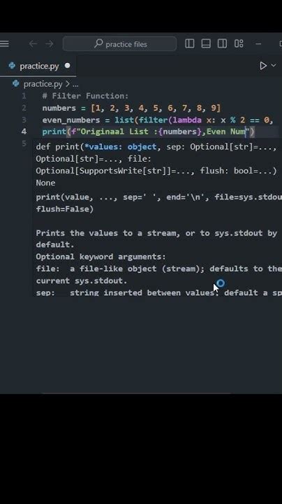 Filter Function Python Programming Code Coding