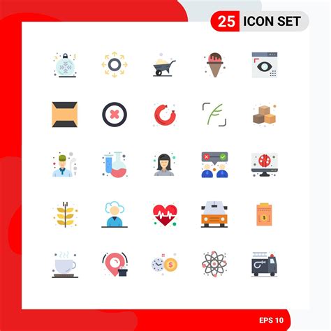Stock Vector Icon Pack Of 25 Line Signs And Symbols For Page Design One Wheel Coding Ice Cream