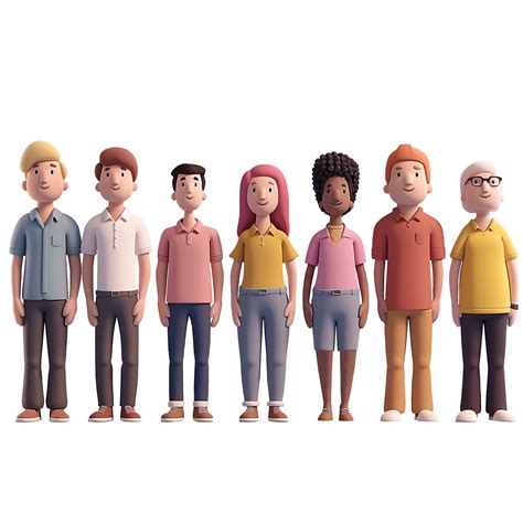 Ai Généré Diverse Personnages De Personnes Minimaliste 3d Conception