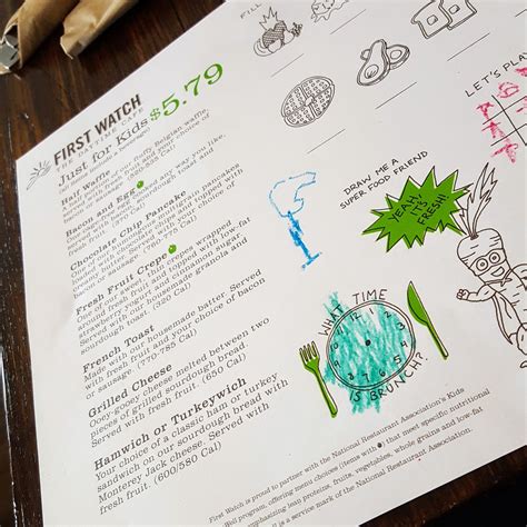 First Watch Printable Menu