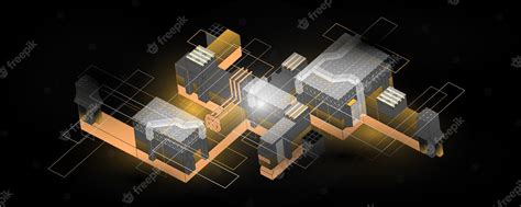 Premium Vector A Futuristic Microchip Processor With Components