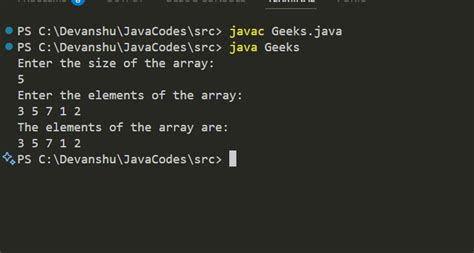 How To Take Array Input From User In Java Geeksforgeeks