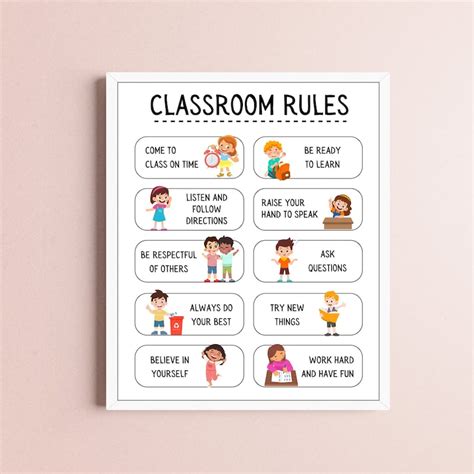 Classroom Rules Sign Etsy
