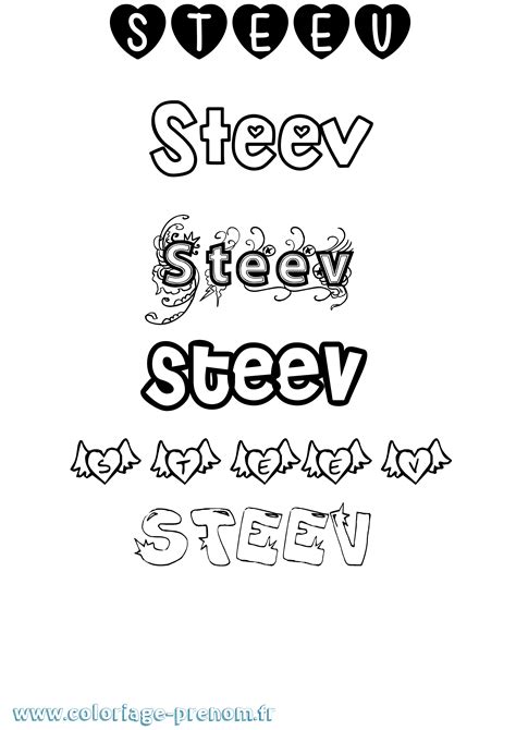 Coloriage Du Prénom Steev à Imprimer Ou Télécharger Facilement
