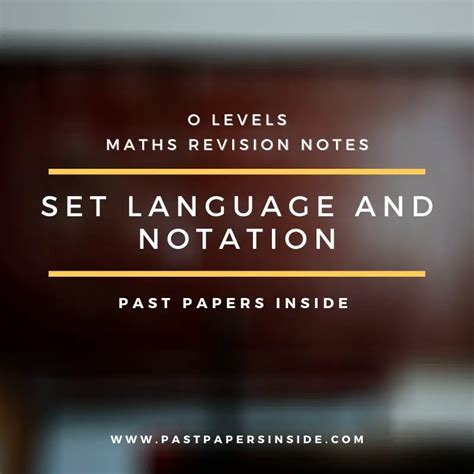 Set Language And Notation Past Papers Inside