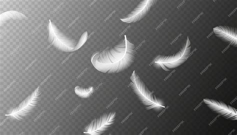 Premium Vector Realistic Feathers White Bird Falling Feather Isolated