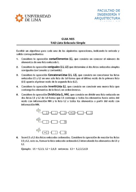 Guia Semana 06 Tda Lista Enlazada Simple1 Facultad De IngenierÍa