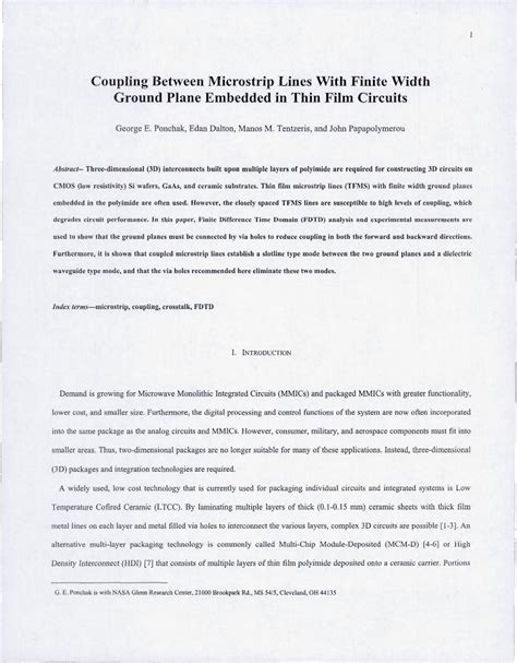 pdf coupling between microstrip lines with finite width nasa