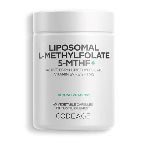 Codeage Liposomal L Methylfolate 5 Mthf Vitamin B6 B9 B12 Tmg
