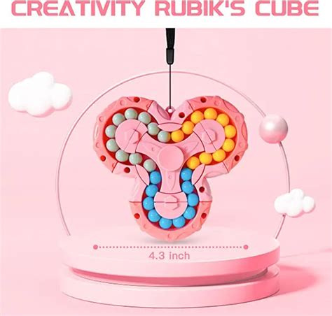 Six Sided Cube Fidget Toy With Rotating Magic Beans Colorful And