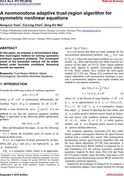 A Nonmonotone Adaptive Trust Region Algorithm For Symmetric Nonlinear