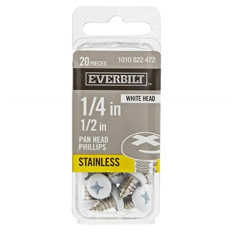 Everbilt 14 In X 12 In White Stainless Steel Phillips Pan Head