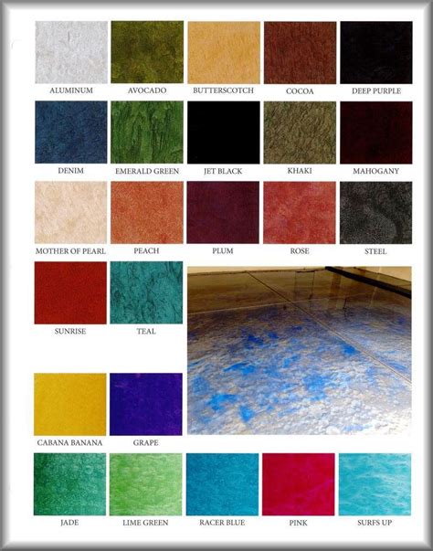Garage Floor Epoxy Color Chart Flooring Tips