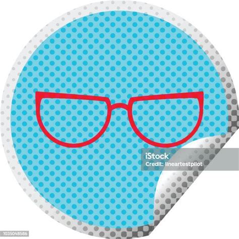 眼鏡圓脫皮貼紙向量圖形及更多卡通圖片 卡通 圖示 插圖 Istock