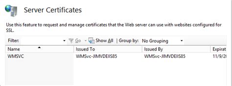 IIS 8 5 での証明書の再バインド Microsoft Learn