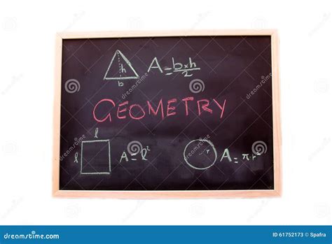 Blackboard With Geometry Lesson Stock Image Image Of Write Geometry