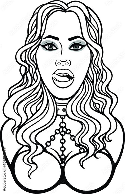 Animation Portrait Of The Beautiful Woman Licks Lips Template For