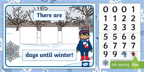 Free Winter Countdown Display Poster Teacher Made