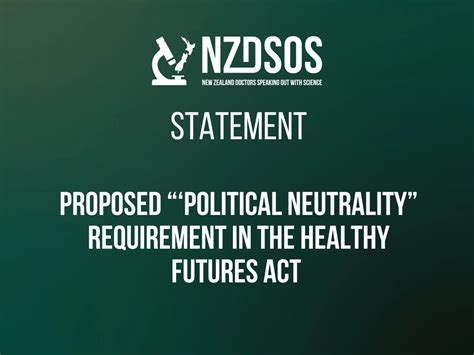 Statement On Proposed Political Neutrality Requirement In The Healthy