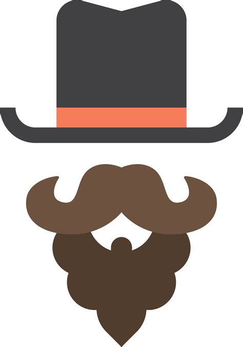 Fake Mustache And Top Hat Illustration In Minimal Style 12979903 Png
