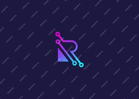 Буква R Технология векторная монограмма шаблон дизайна логотипа Буква R