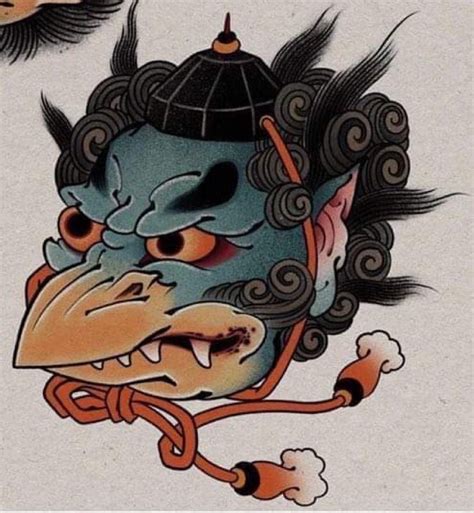 Japanese Yokai Japanese Mask Japanese Drawings Japanese Tattoo Art