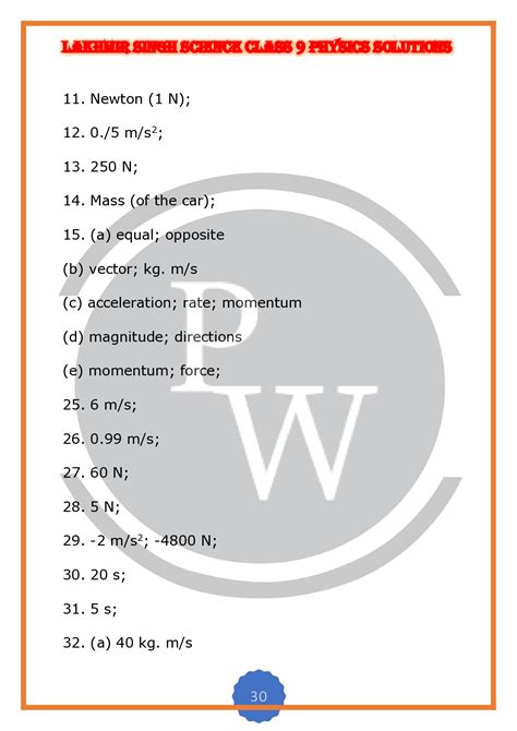Lakhmir Singh Physics Class 9 Chapter 2 Force And Laws Of Motion