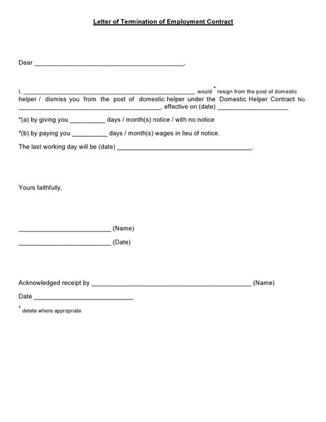 Mutual Termination Of Employment Agreement Template