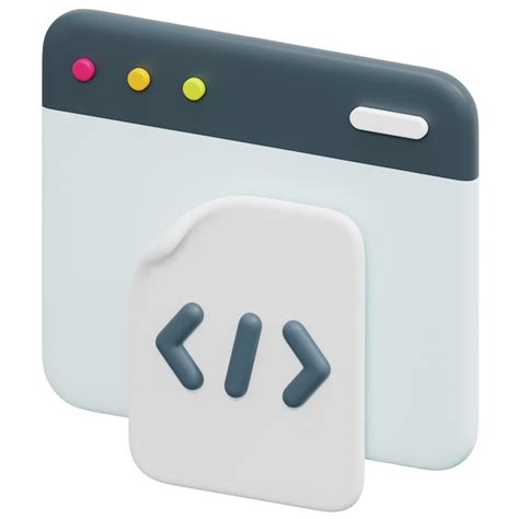 premium photo web coding 3d icon white background