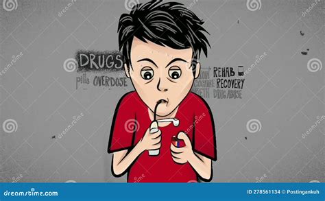 2d Animation Human Drugs Abuse Methampetamine Stock Footage Video Of