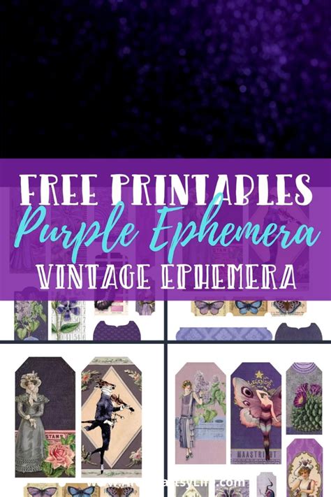 Vintage Purple Ephemera Free Printable Collage Sheets Artofit