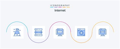 Internet Blue 5 Icon Pack Including Webpage Blog Setting