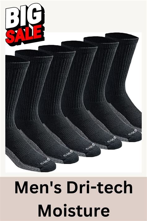 Dickies Mens Dri Tech Moisture Control Crew Socks Multipack Dickies