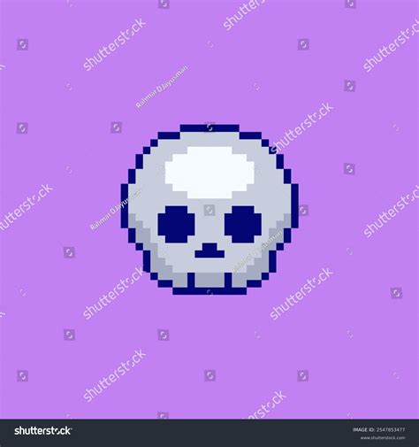 Vector Illustration Cute Skull Pixel Art Stock Vector Royalty Free