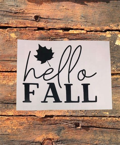 Hello Fall Decal Etsy