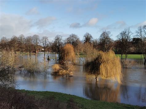 Shrewsbury Under Water Flood Defences Keeping Some Dry