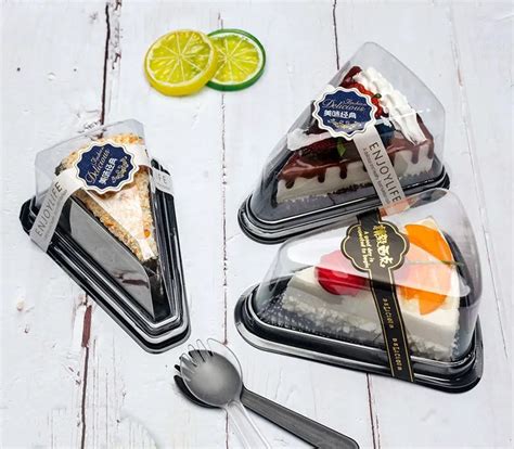 Clear Plastic Hinged Cake Slice Container Economical And Customizable