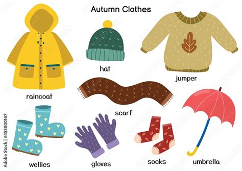 Autumn Season Clothes Set Royalty Free Svg Cliparts Vectors 3443102