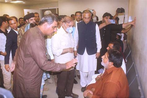 Prime Minister Muhammed Shehbaz Sharif Talking With The Patient During