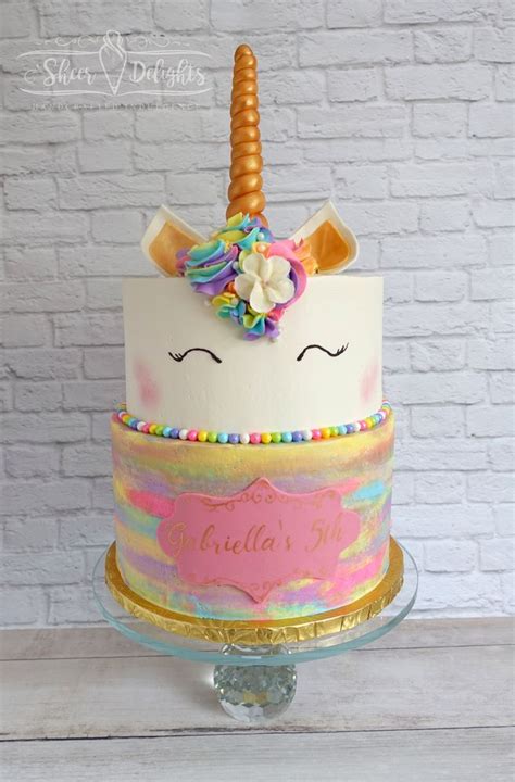 Two Tiered Unicorn Cake Unicorn Birthday Cake Unicorn Cake Cake
