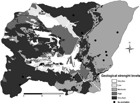 distribution of sl index anomalies and the geological strength levels