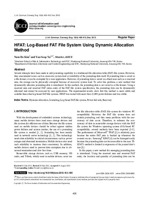 Pdf Hfat Log Based Fat File System Using Dynamic Allocation Method