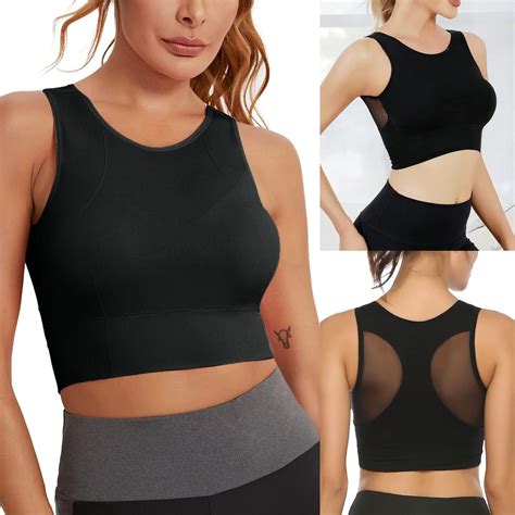 Uocefik Running Sports Bras For Women Seamless Racerback Wireless Bra