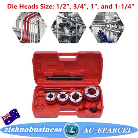 Pipe Threading Kit Manual Plumber Die Ratcheting Pipe Thread Threader Tool Round 5200