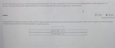 Solved The Time Spent Waiting In The Line Is Approximately