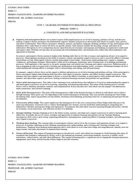 Reflection Paper Finalllll Pdf Learning Metacognition